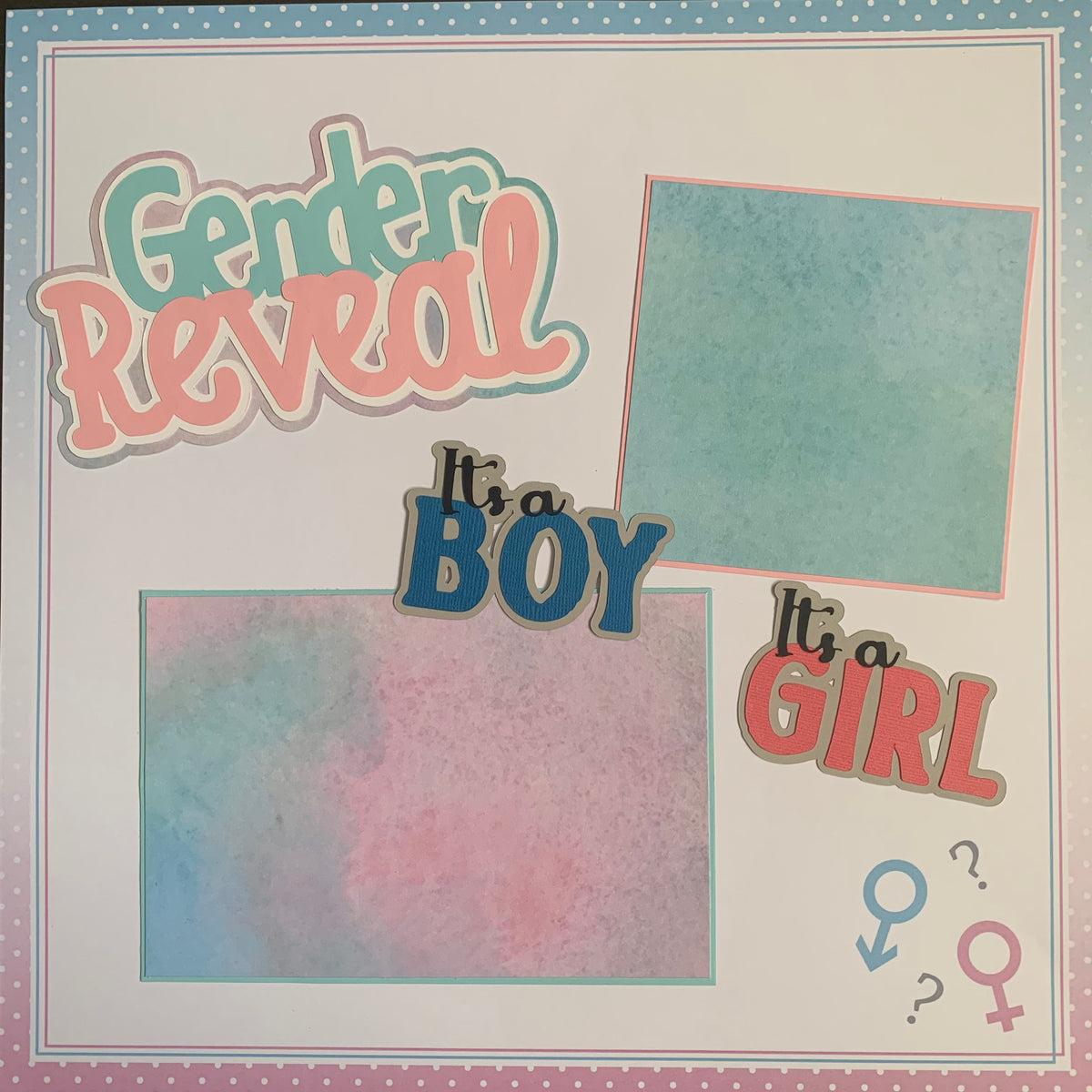 Gender Reveal 1 page Layout – Rusty Anchor Creations